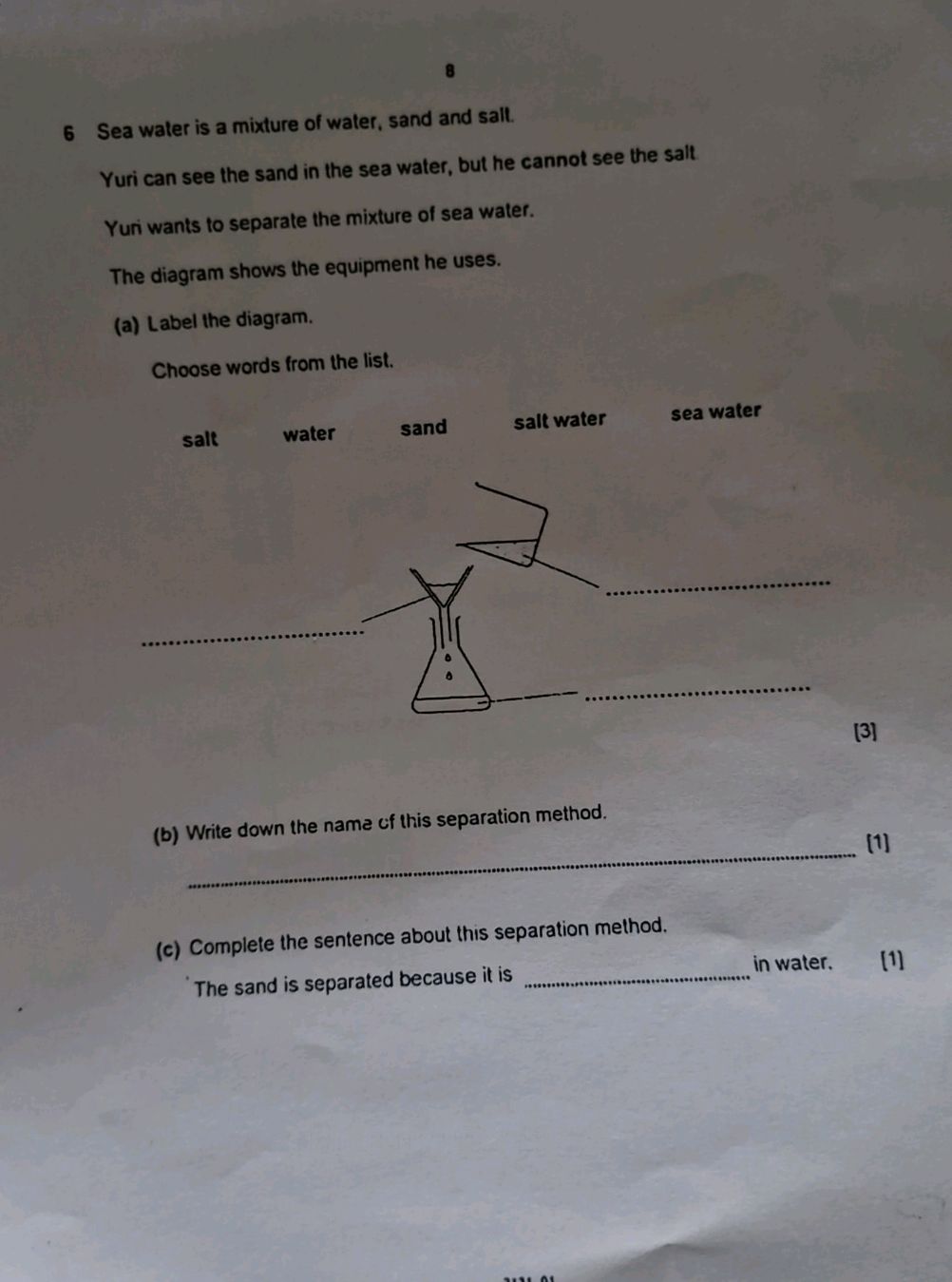(a) Label the diagram. Choose words from the