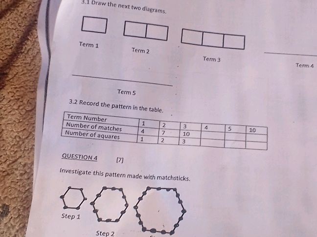 3. 1 Draw the next two diagrams. 3. 2 | StudyX