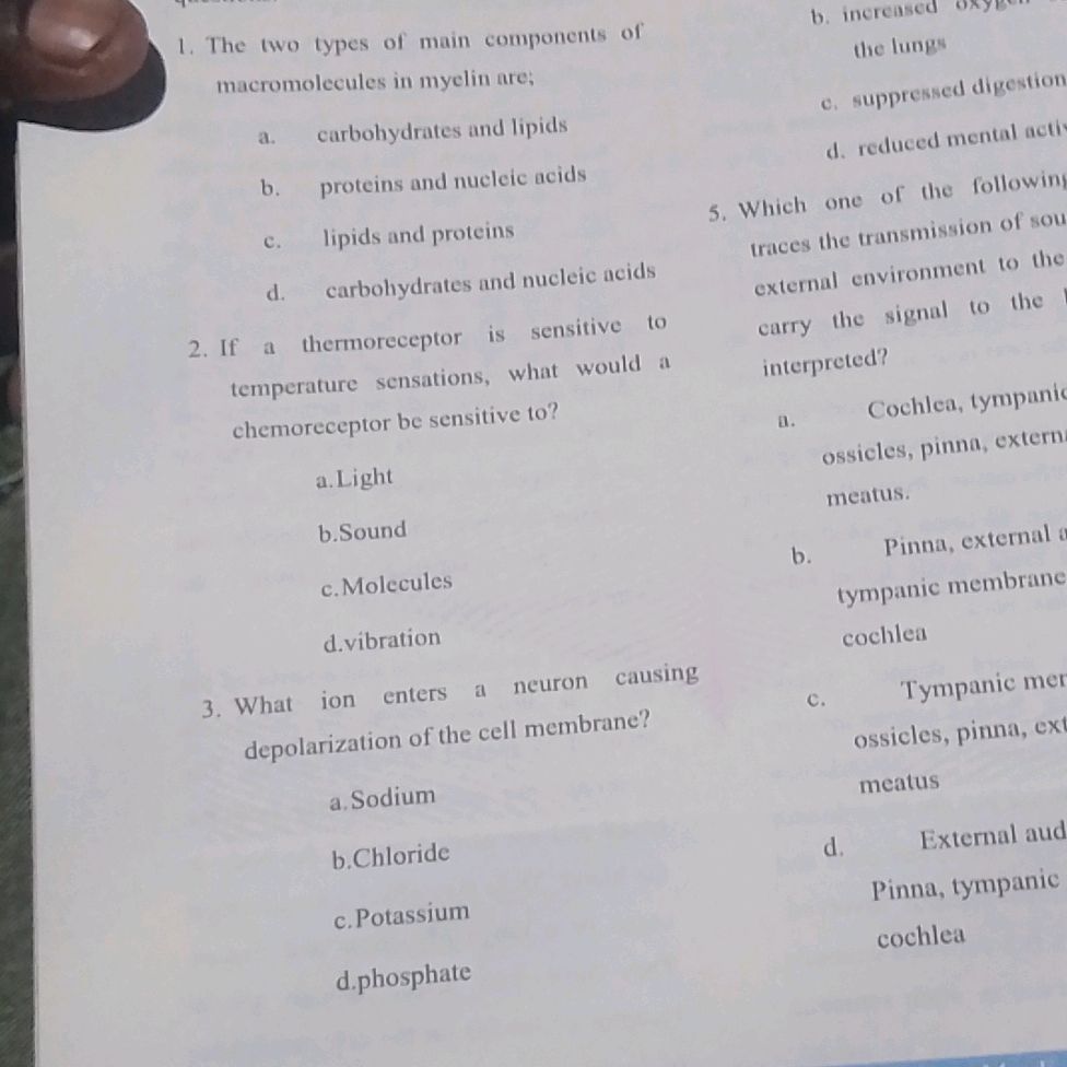 1. The two types of main components of | StudyX