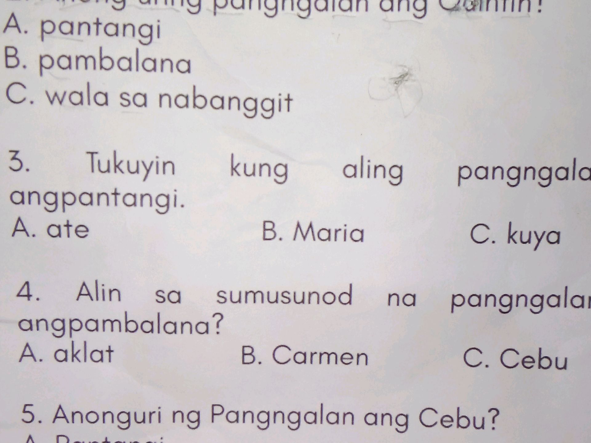3. Tukuyin kung aling pangngalan | StudyX