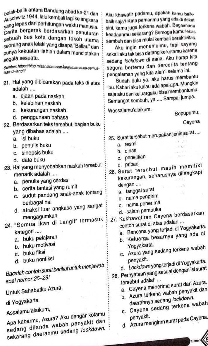 21. Hal yang dibicarakan pada teks di atas | StudyX