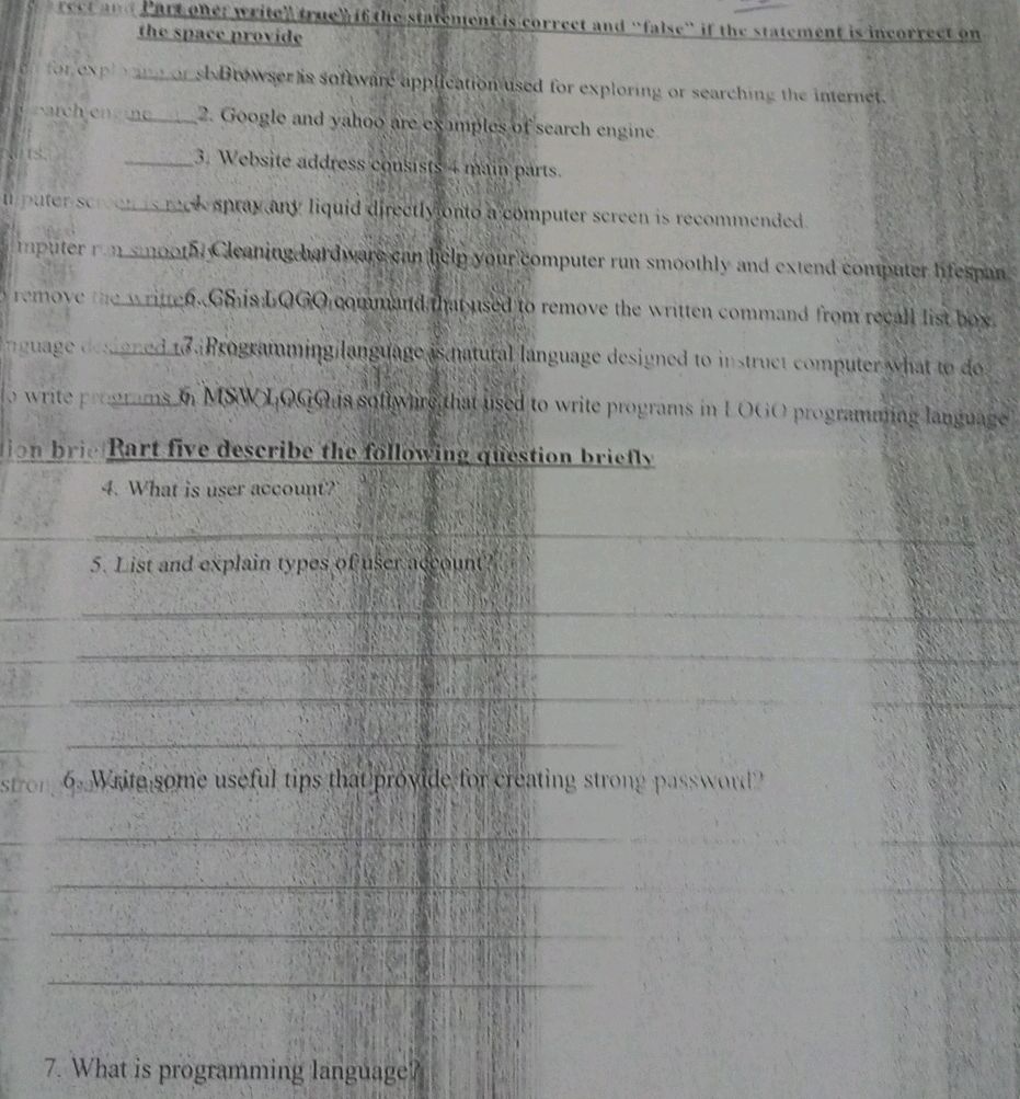 Part five describe the following question | StudyX