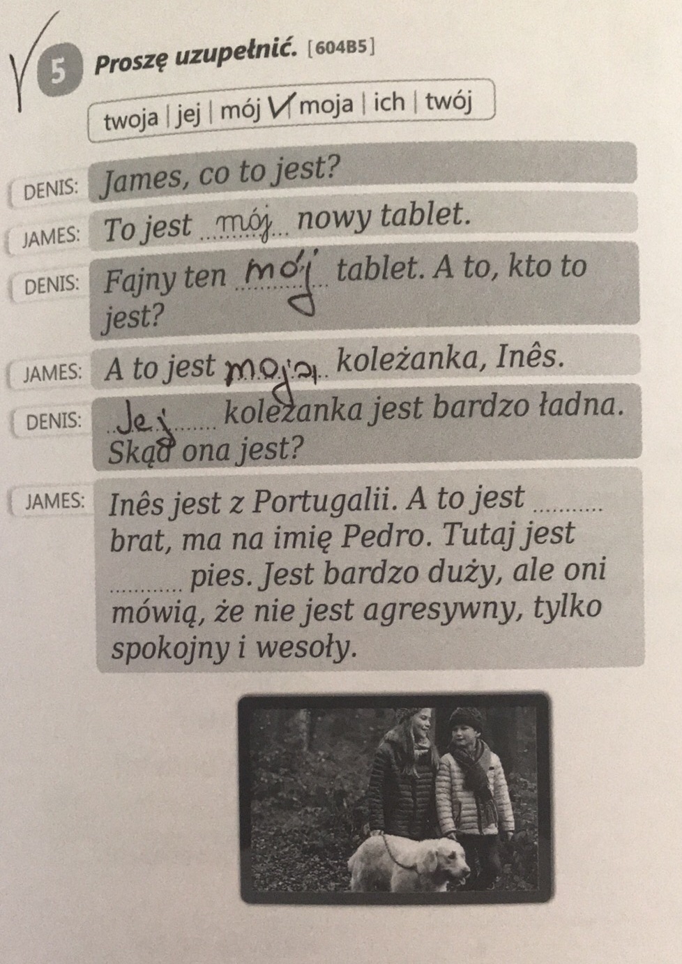 Proszę uzupełnić. twoja | jej | mój | moja | StudyX