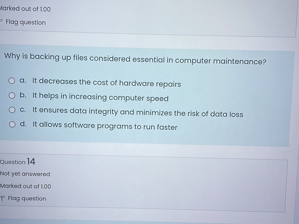 Why is backing up files considered essential | StudyX