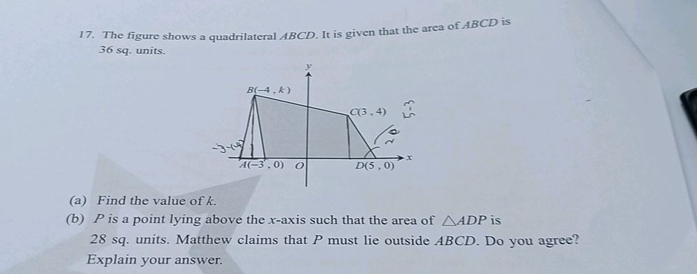 The figure shows a quadrilateral $ABCD$. It