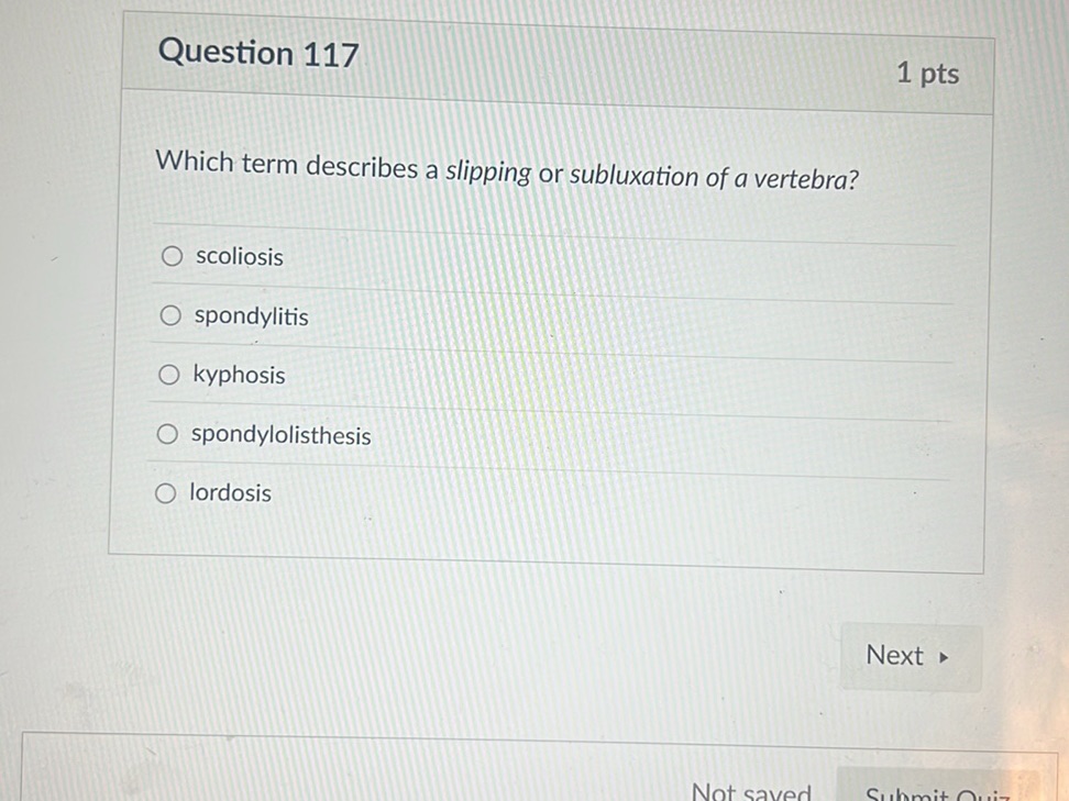 Which term describes a slipping or | StudyX