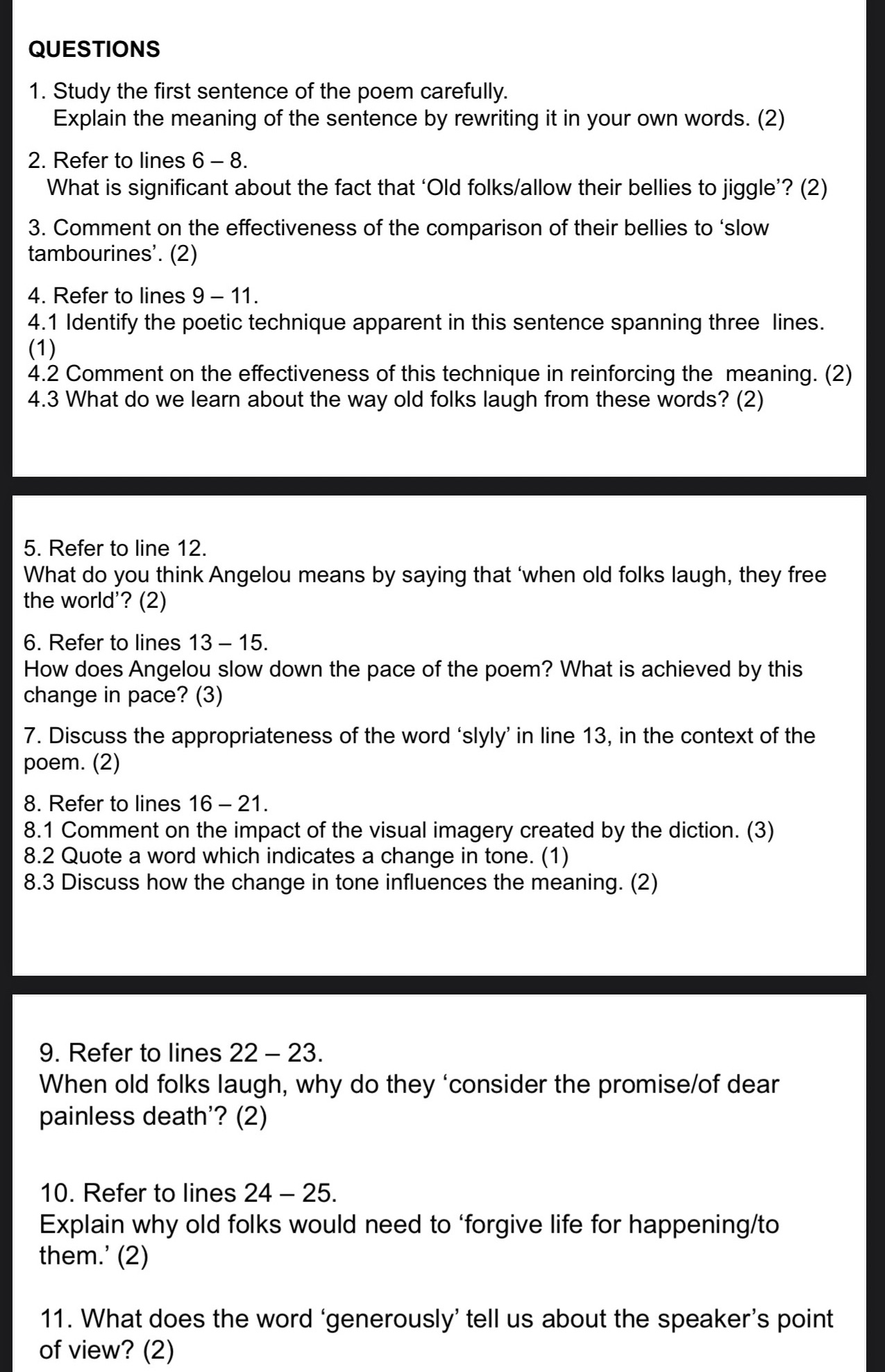 1. Study the first sentence of the poem | StudyX