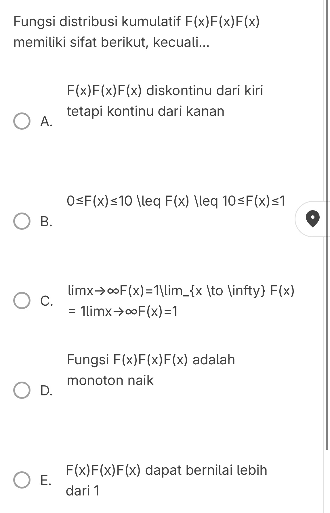 Fungsi distribusi kumulatif F(x)F(x)F(x) | StudyX