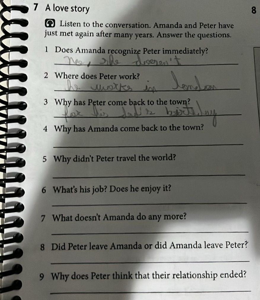 1 Does Amanda recognize Peter immediately? | StudyX