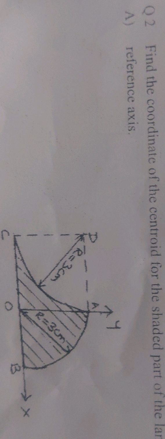 Q2 Find the coordinate of the centroid for | StudyX