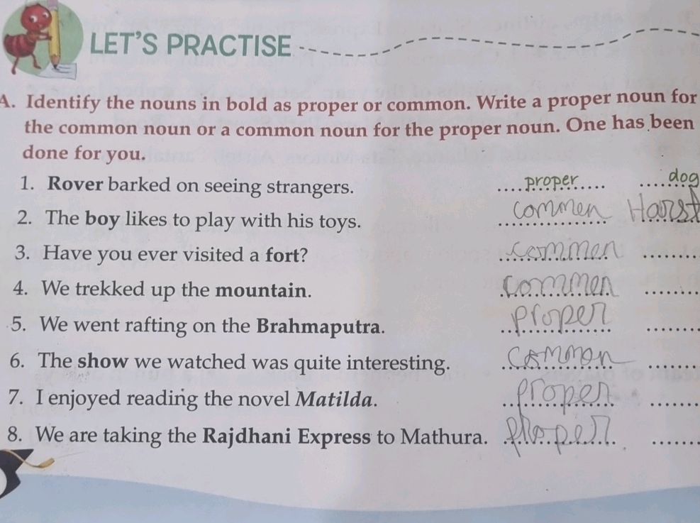 A. Identify the nouns in bold as proper or | StudyX