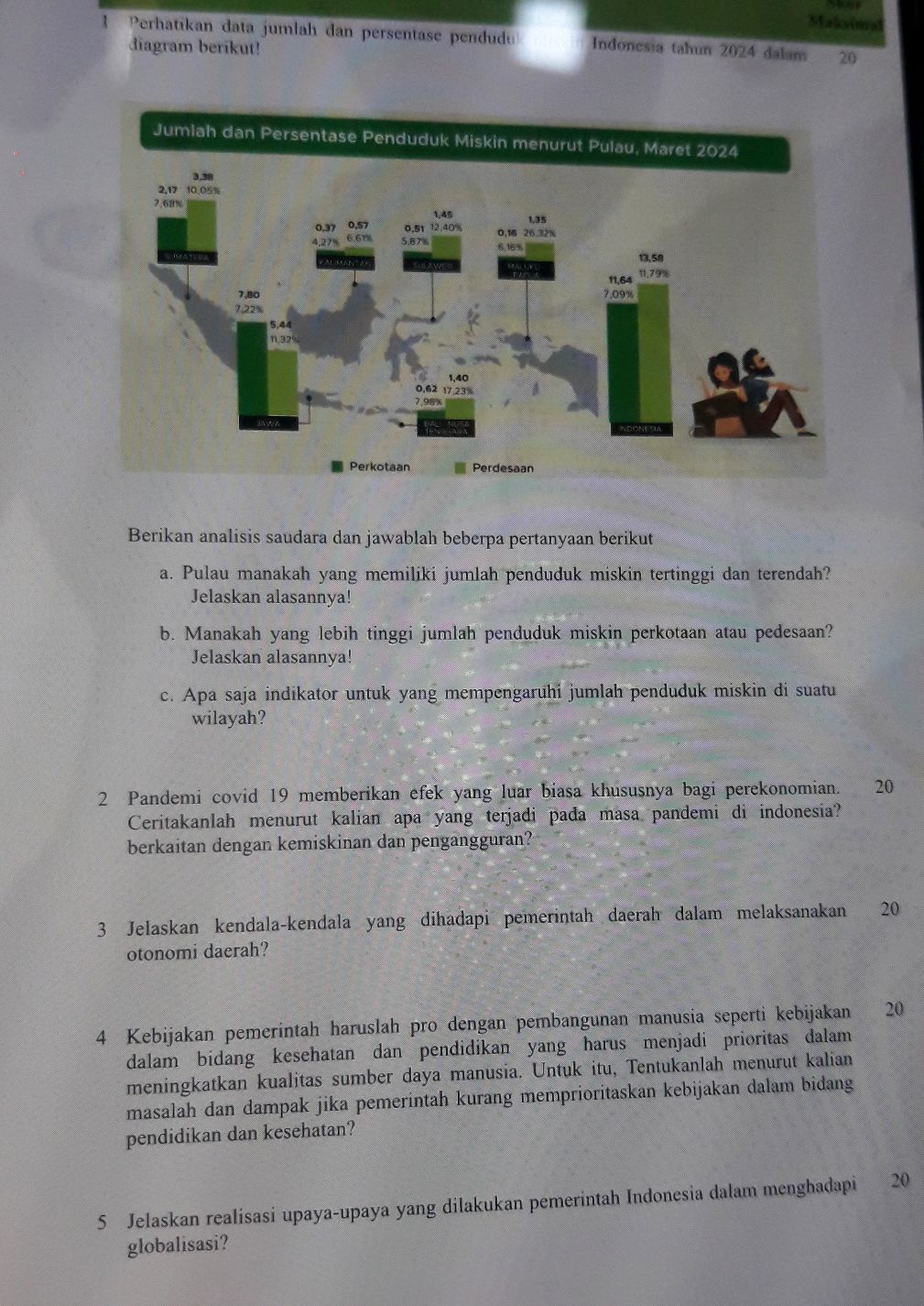 1. Perhatikan data jumlah dan persentase | StudyX