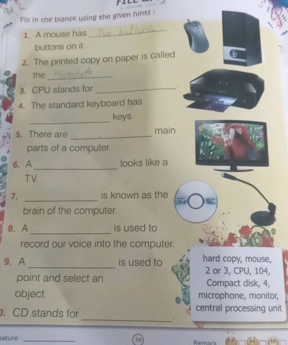 Fill in the blansk using the given hints: | StudyX