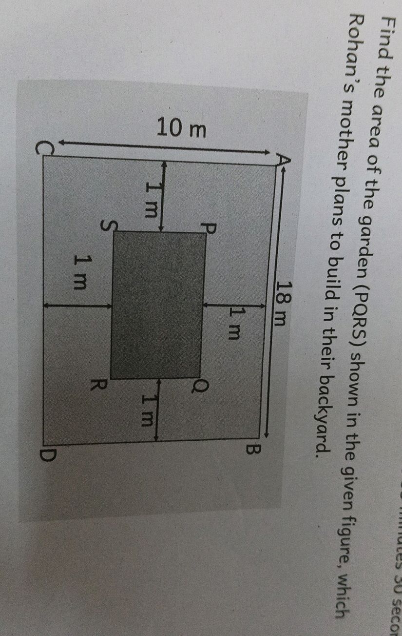 Find the area of the garden (PQRS) shown in | StudyX