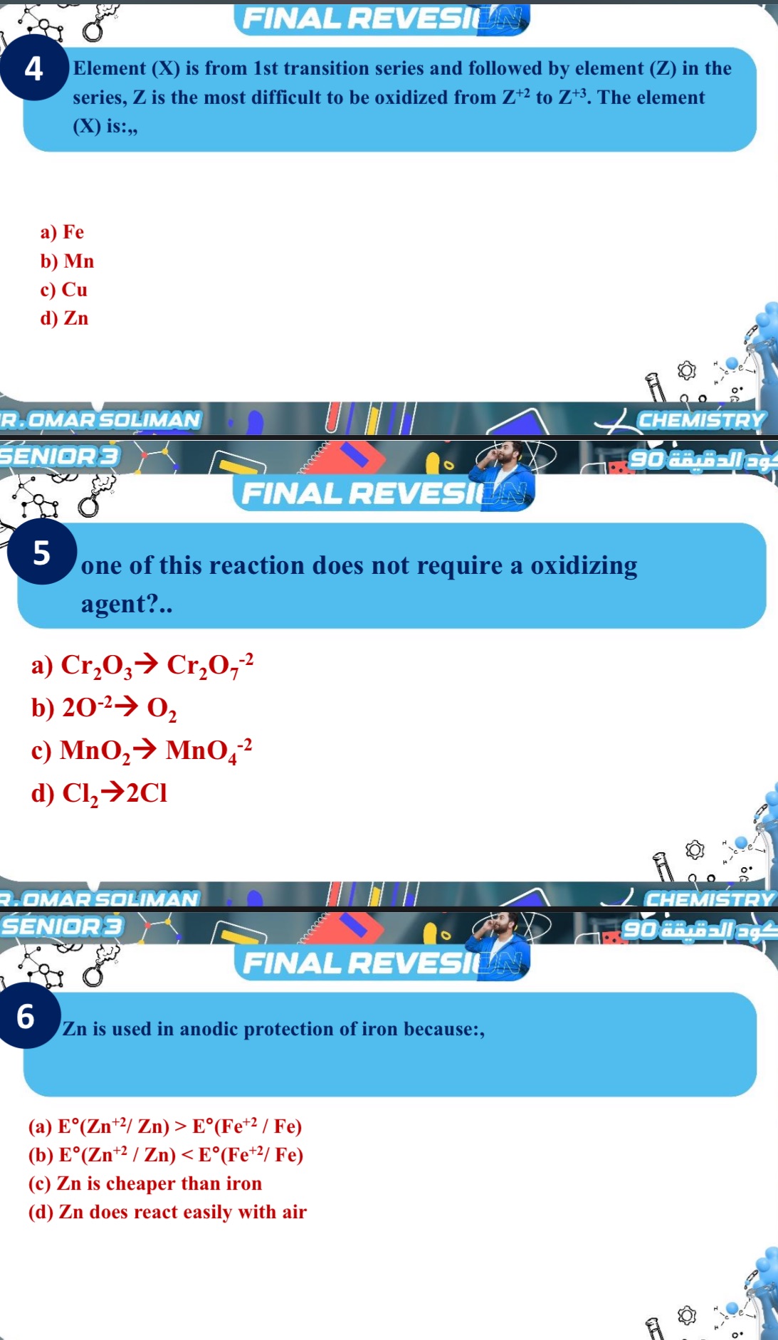 4 Element (X) is from 1st transition series | StudyX