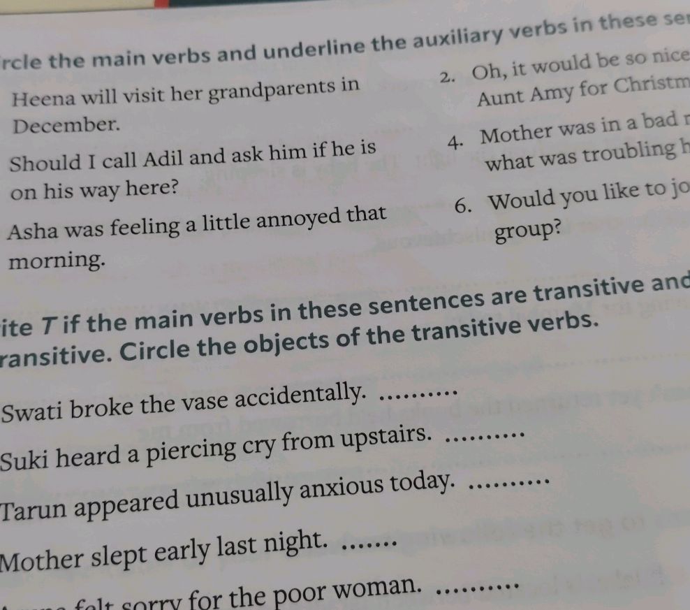 Circle the main verbs and underline the | StudyX