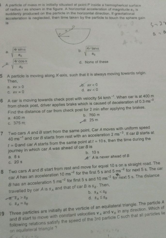 4. A particle of mass *m* is initially | StudyX