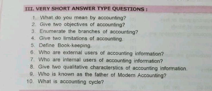 III. VERY SHORT ANSWER TYPE QUESTIONS: 1. | StudyX