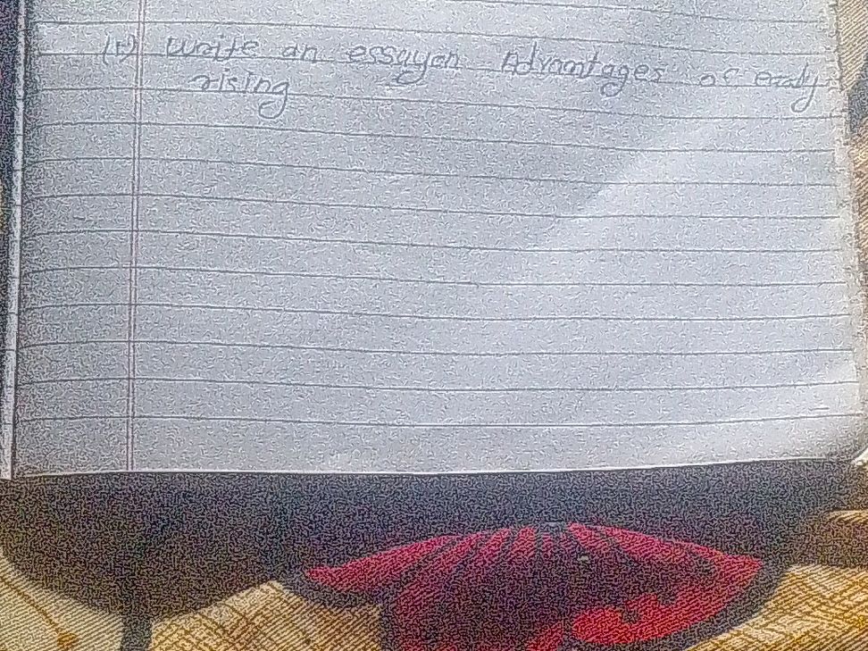 1) write an essay Advantages of early rising | StudyX