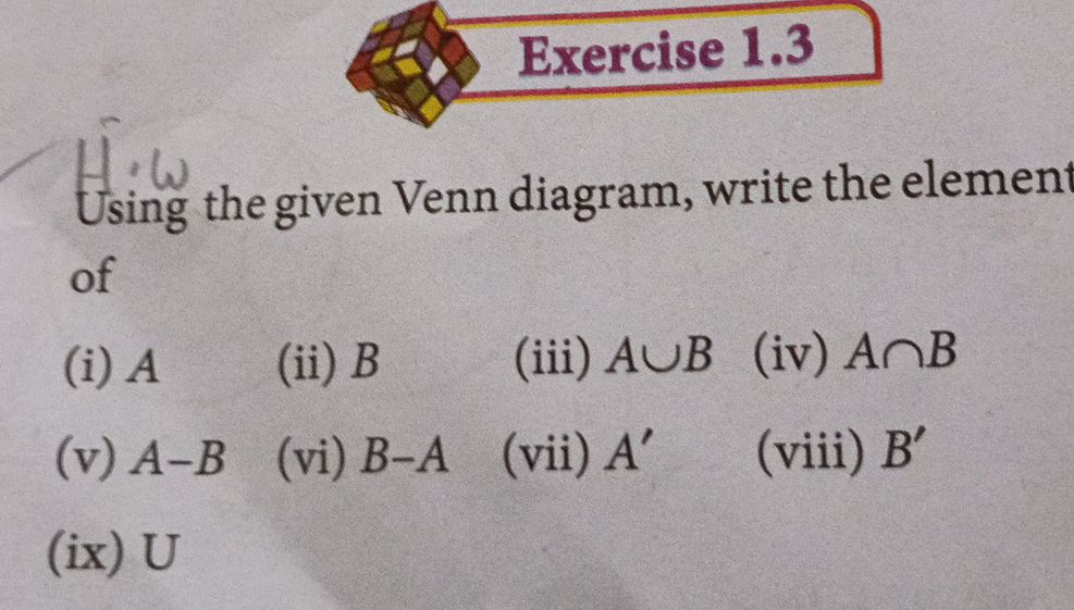 Using the given Venn diagram, write the | StudyX