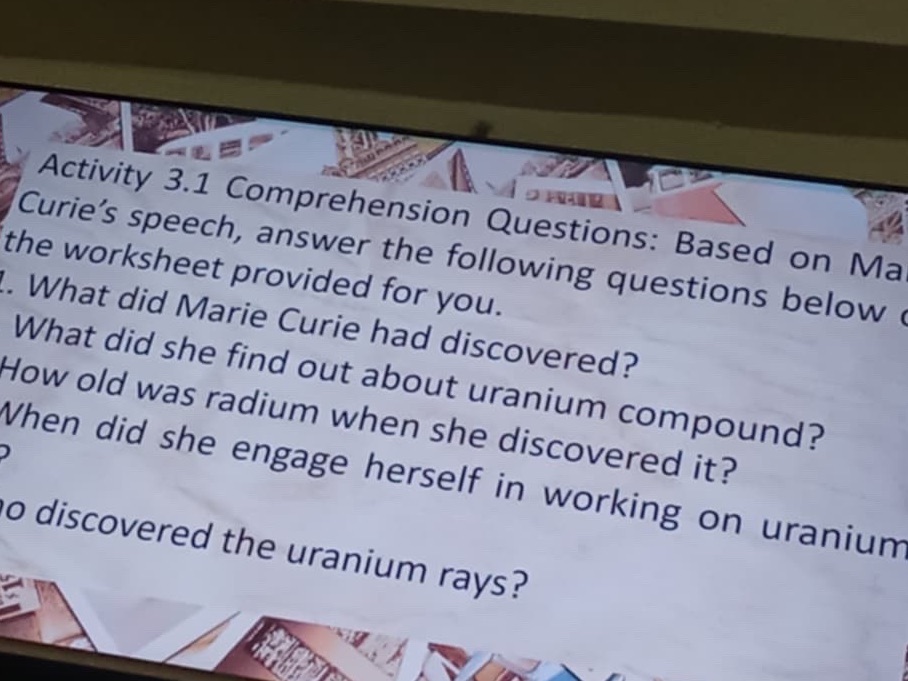 Activity 3.1 Comprehension Questions: Based | StudyX