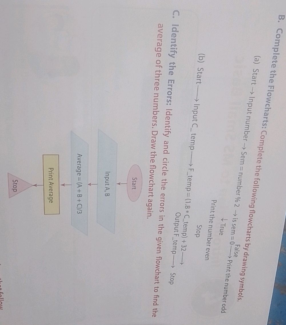 B. Complete the Flowcharts: Complete the | StudyX