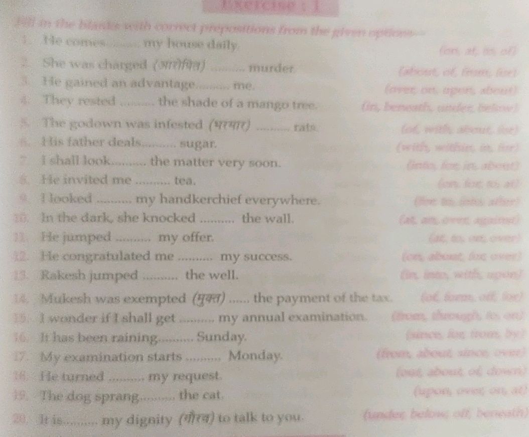 Fill in the blanks with correct prepositions | StudyX