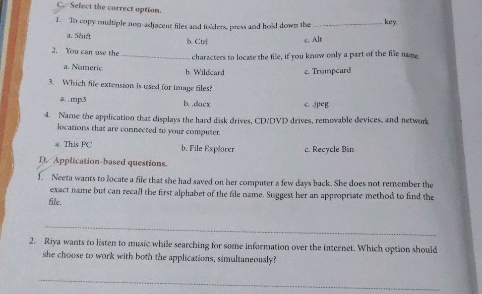 C. Select the correct option. 1. To copy | StudyX