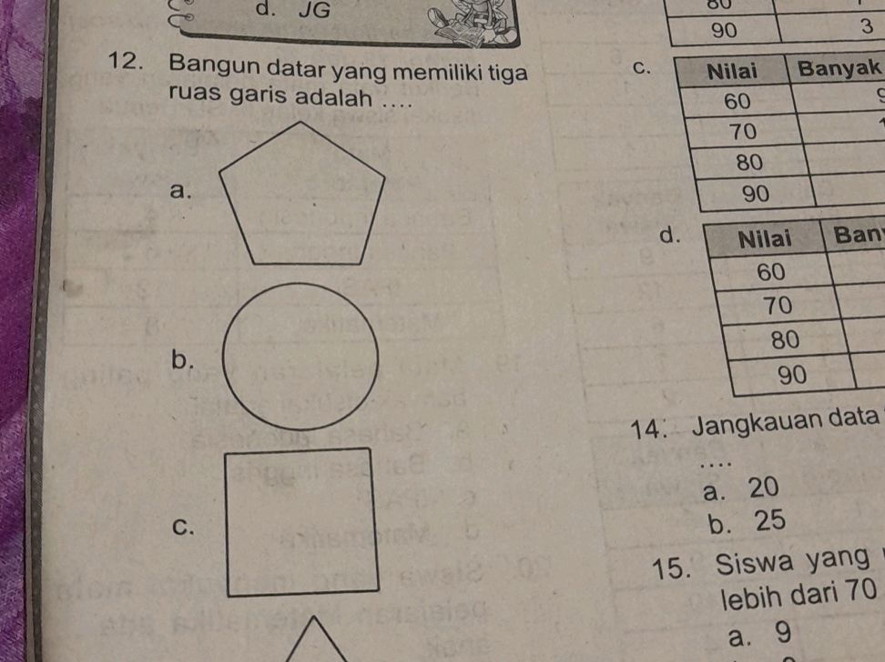 12. Bangun datar yang memiliki tiga ruas | StudyX