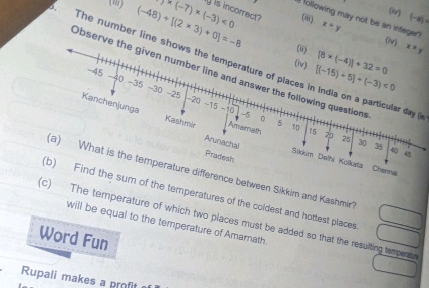 Observe the given number line and answer the | StudyX