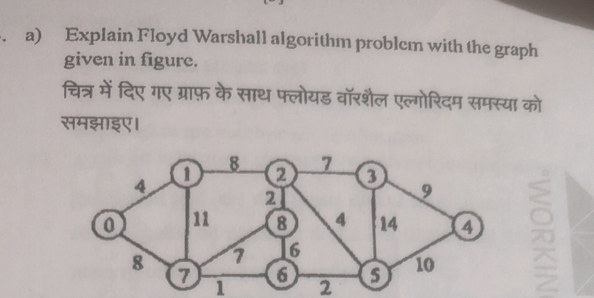 a) Explain Floyd Warshall algorithm problem | StudyX