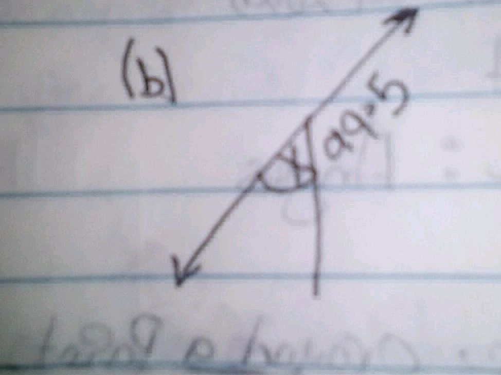 (b) Diagram with an angle of 99.5 degrees. | StudyX