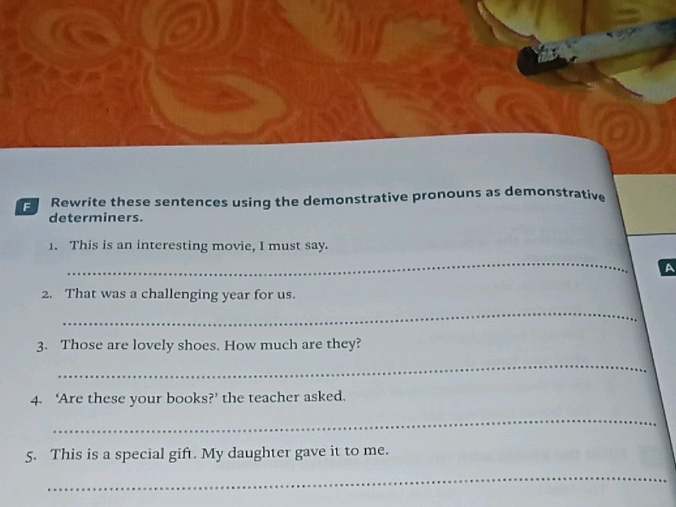 Rewrite these sentences using the | StudyX