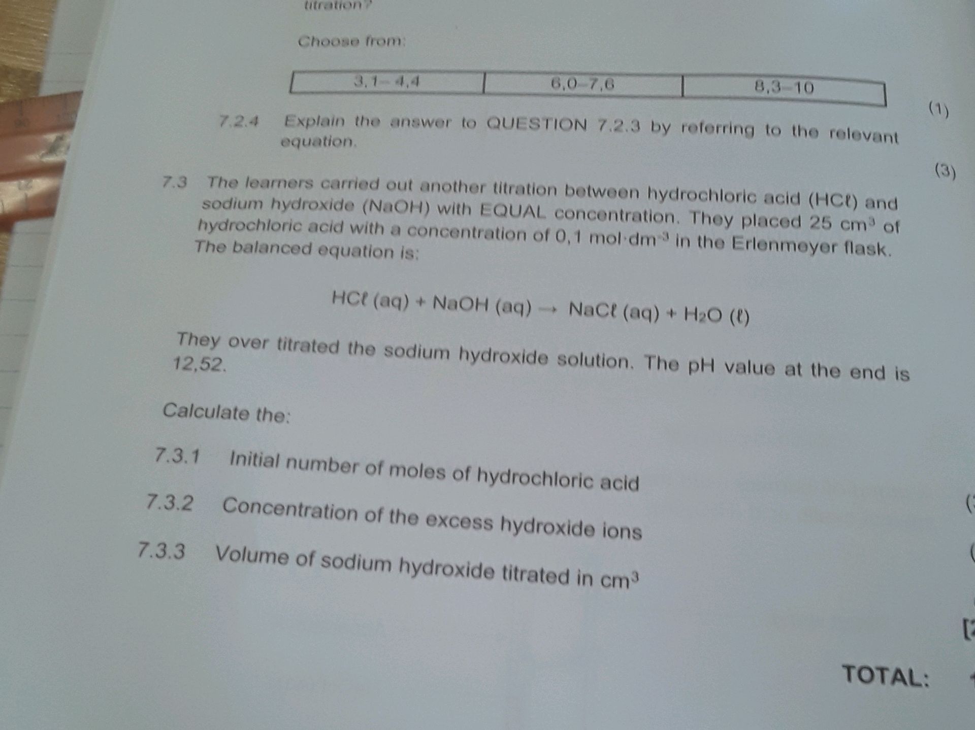 7.3 The learners carried out another | StudyX