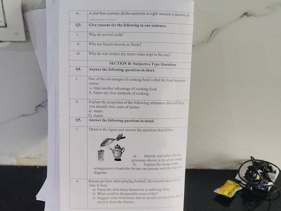 Q3. Give reasons for the following in one | StudyX