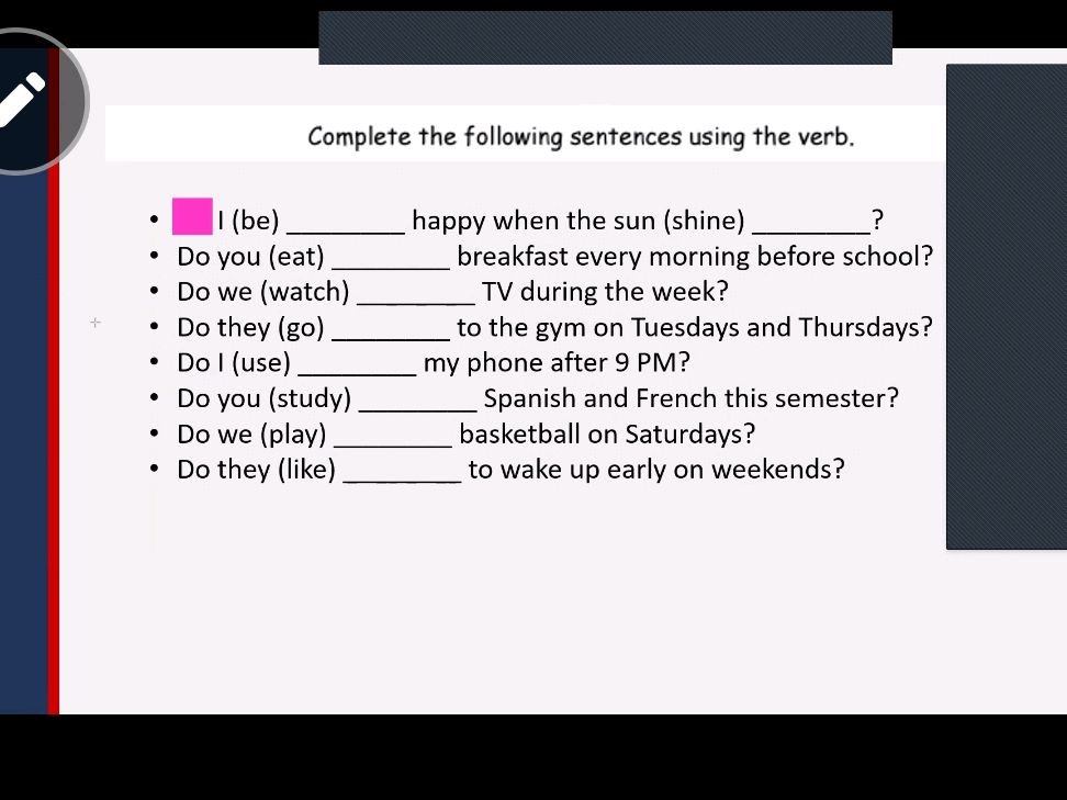 Complete the following sentences using the | StudyX
