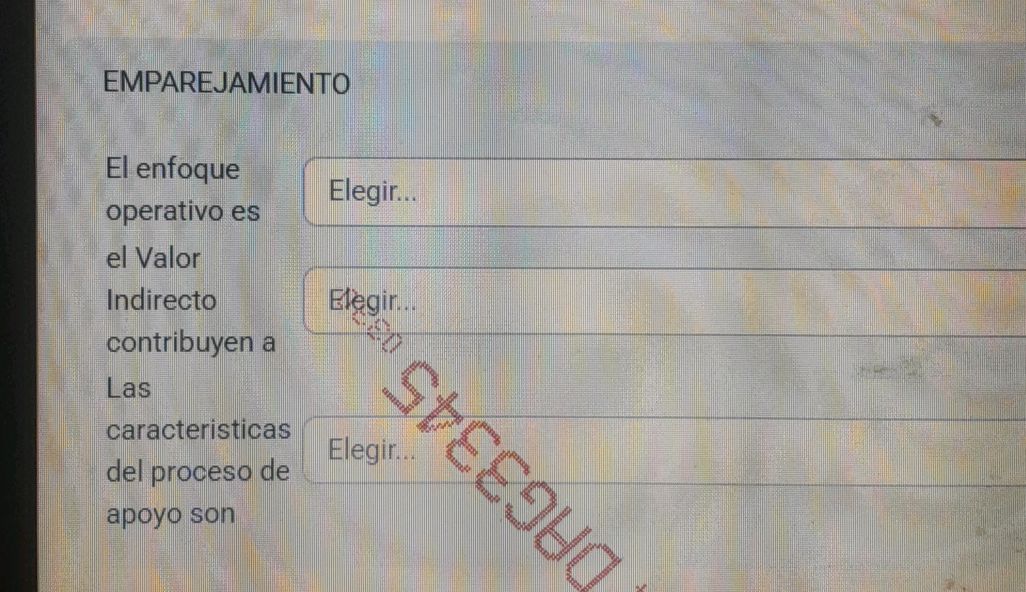 EMPAREJAMIENTO El enfoque operativo es | StudyX