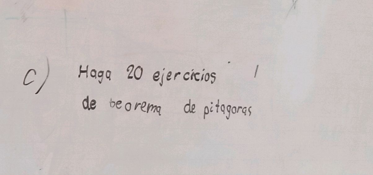 C Haga 20 Ejercicios De Teorema De Pitagoras Studyx