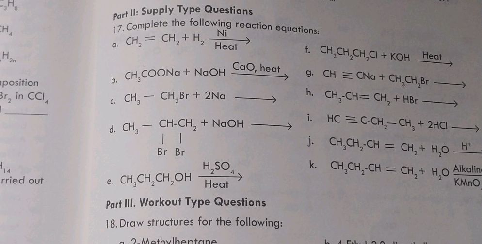 17. Complete the following reaction | StudyX