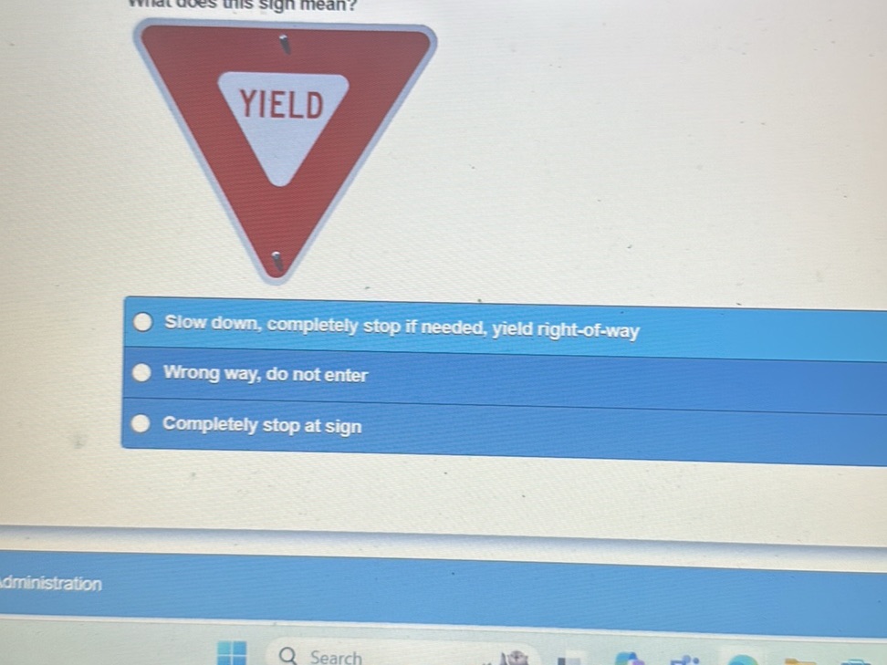 What does this sign mean? [Image of a yield | StudyX