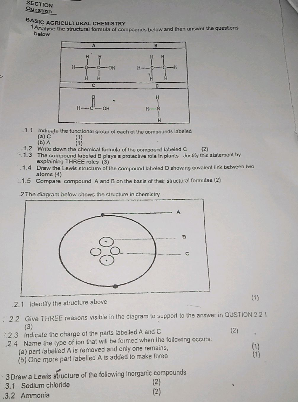 1 Analyse the structural formula of | StudyX