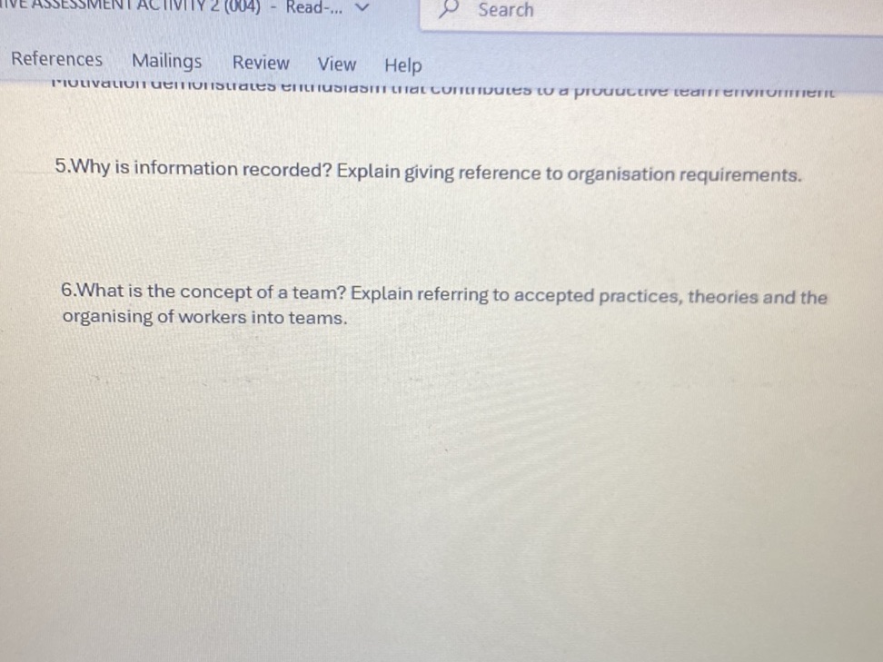 5. Why is information recorded? Explain | StudyX