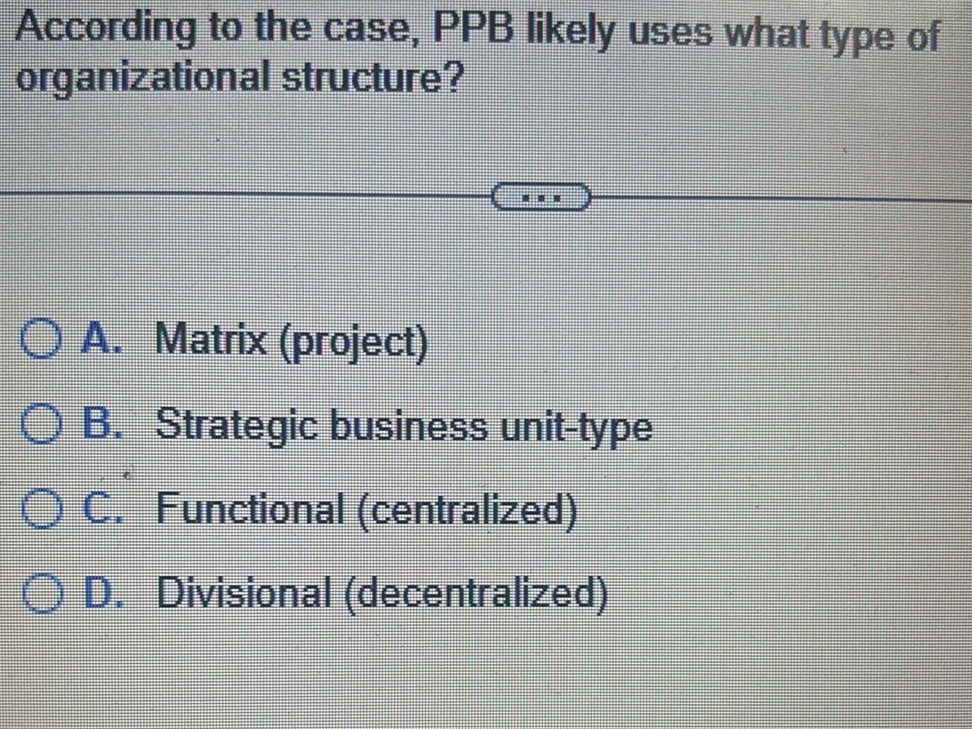 According to the case, PPB likely uses what | StudyX