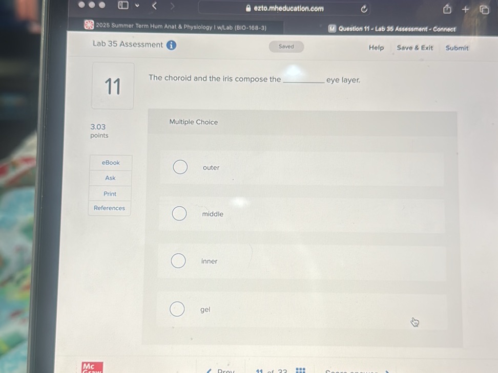 The choroid and the iris compose the ______ | StudyX