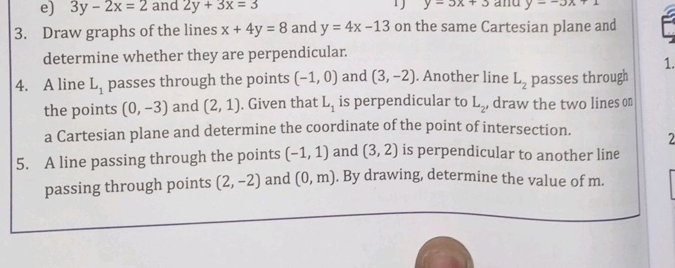 3. Draw graphs of the lines x + 4y = 8 and y | StudyX