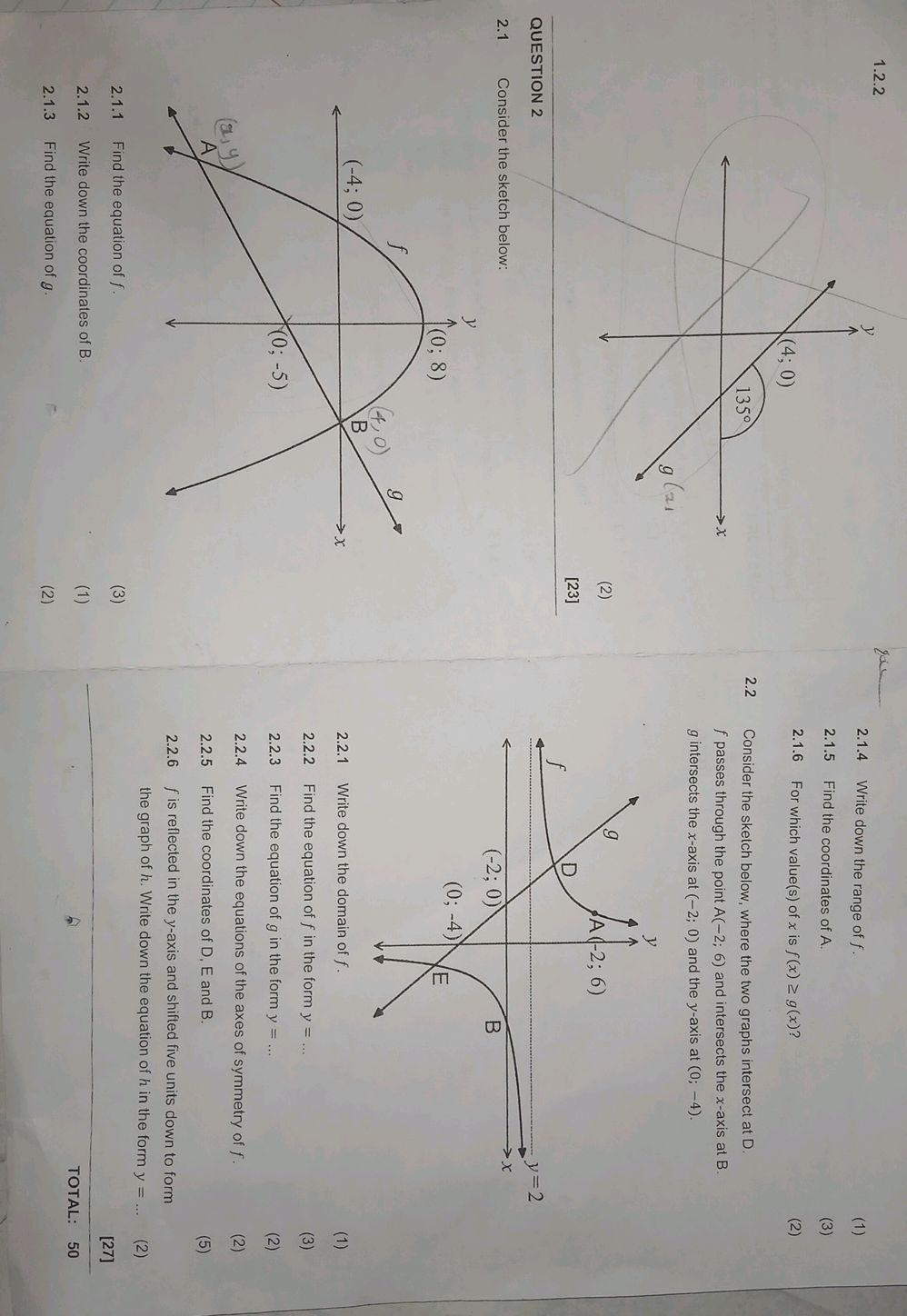 2.1 Consider the sketch below: ``` y | StudyX