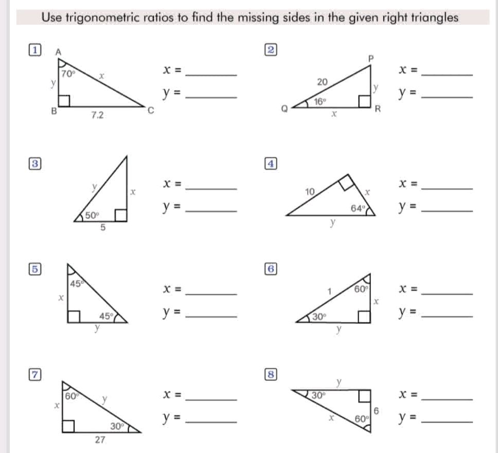 Use trigonometric ratios to find the missing | StudyX
