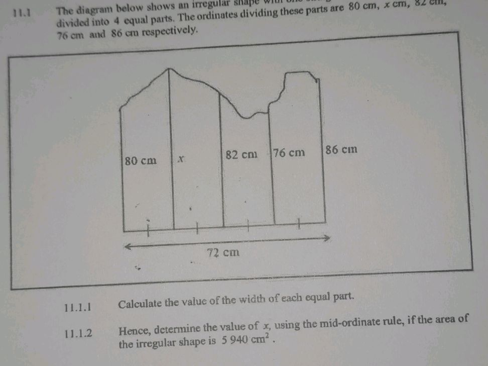 The diagram below shows an irregular shape | StudyX