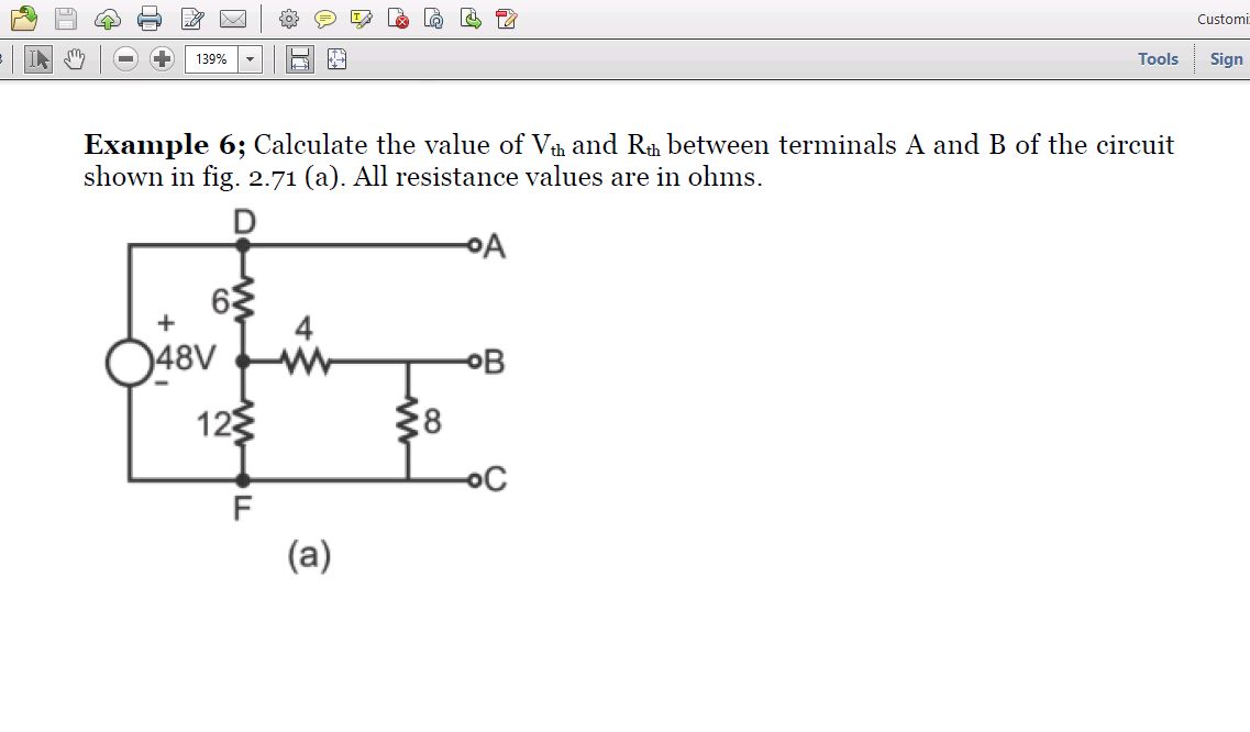 Example 6; Calculate the value of Vth and