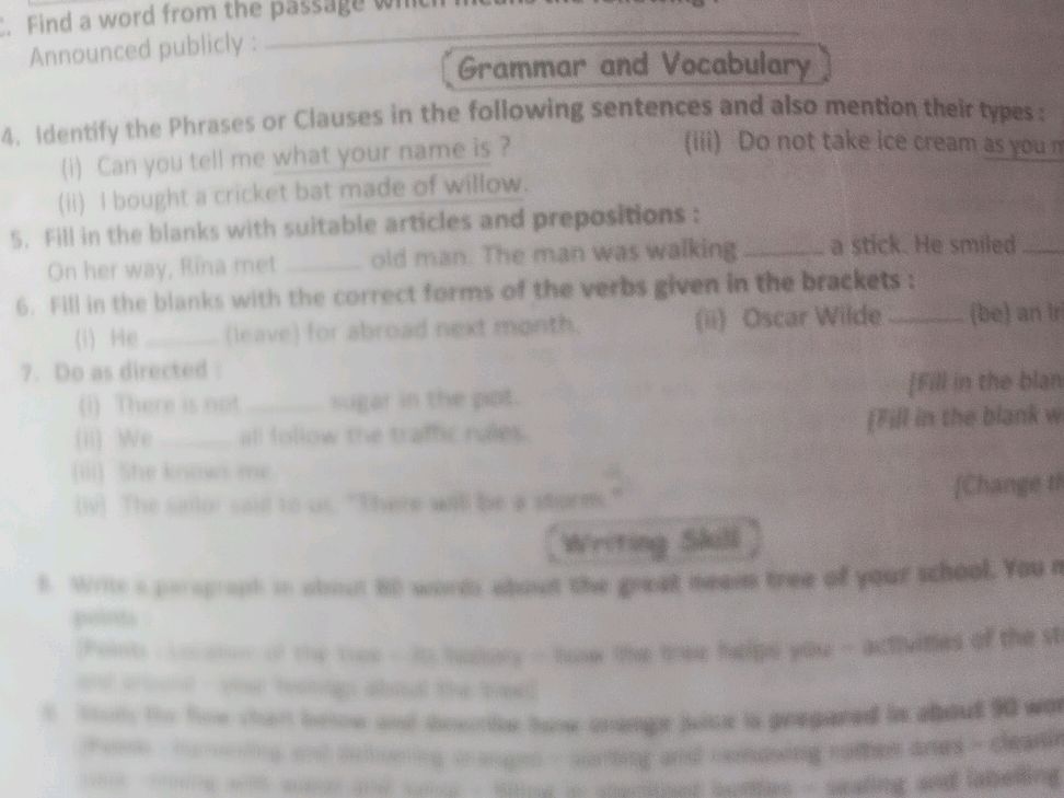 4. Identify the Phrases or Clauses in the | StudyX
